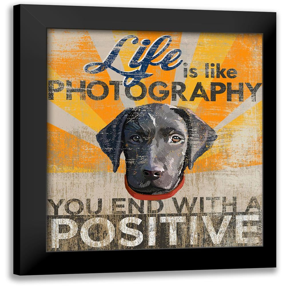 Dog days - Lab pup 12x13 Black Modern Framed Museum Art Print Titled - Art Licensing Studio ...