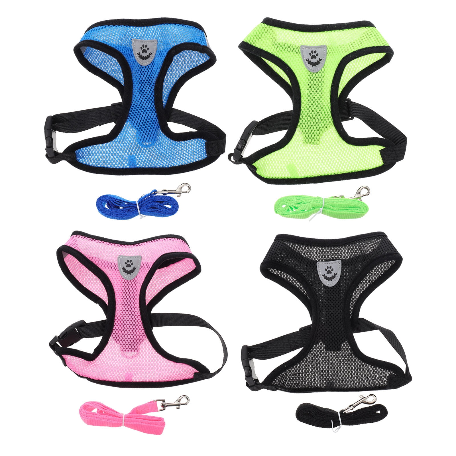 Dog harness leash 4 Sets Dog Harness Leash Traction Rope and Vest Kit ...