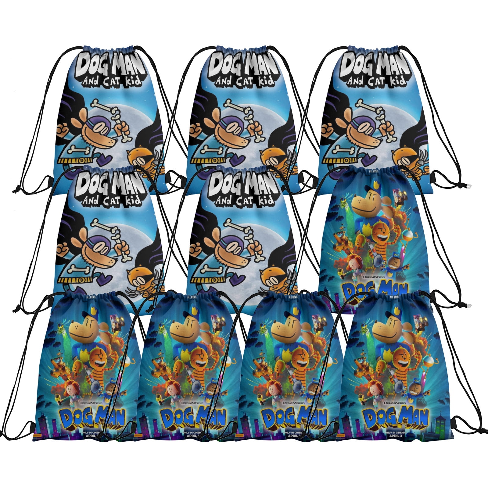 Dog man 10 drawstring bag combinations Dog man Party Supplies Party ...