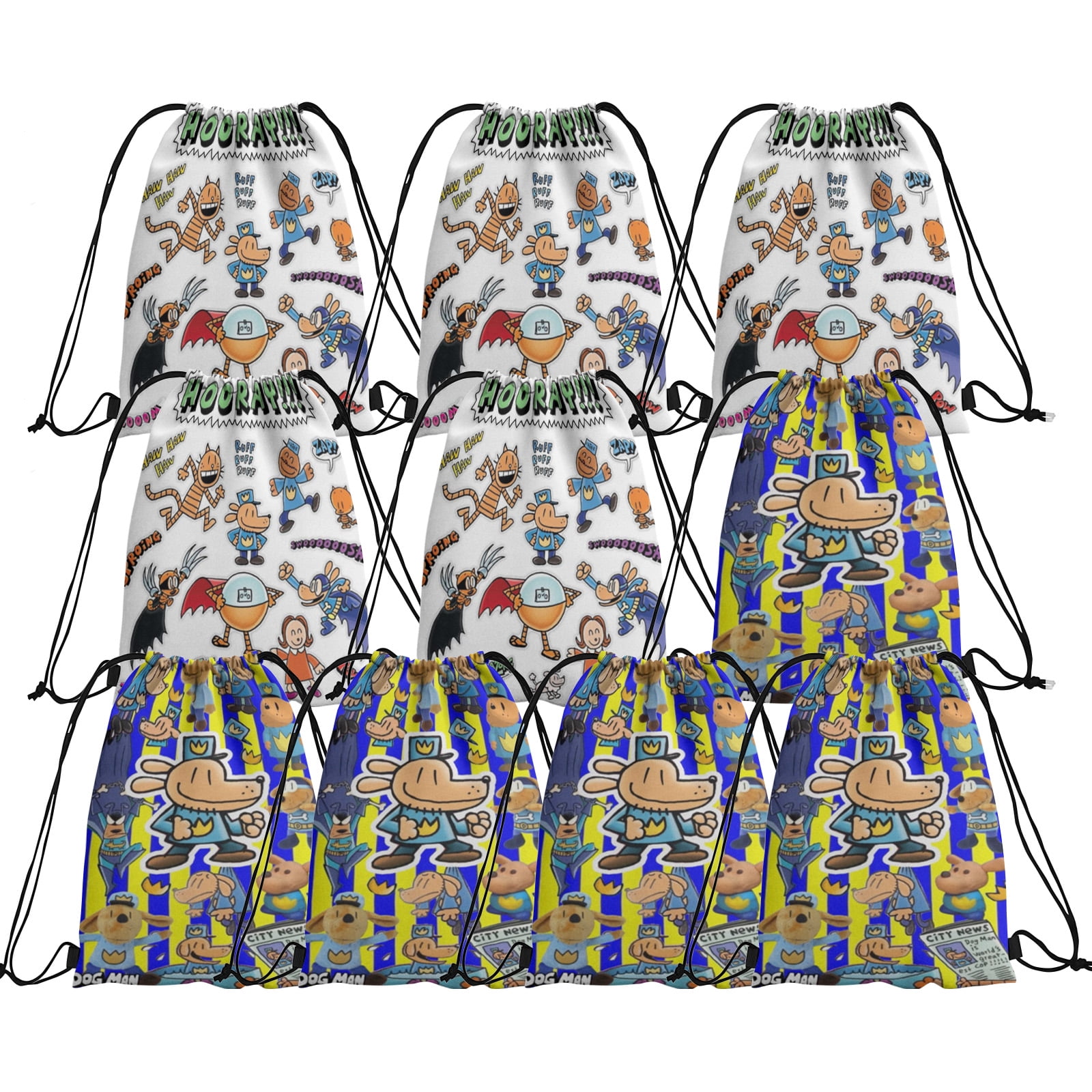 Dog man Drawstring Bags Birthday Party Decoration 10 Pcs Dog man Goodie ...