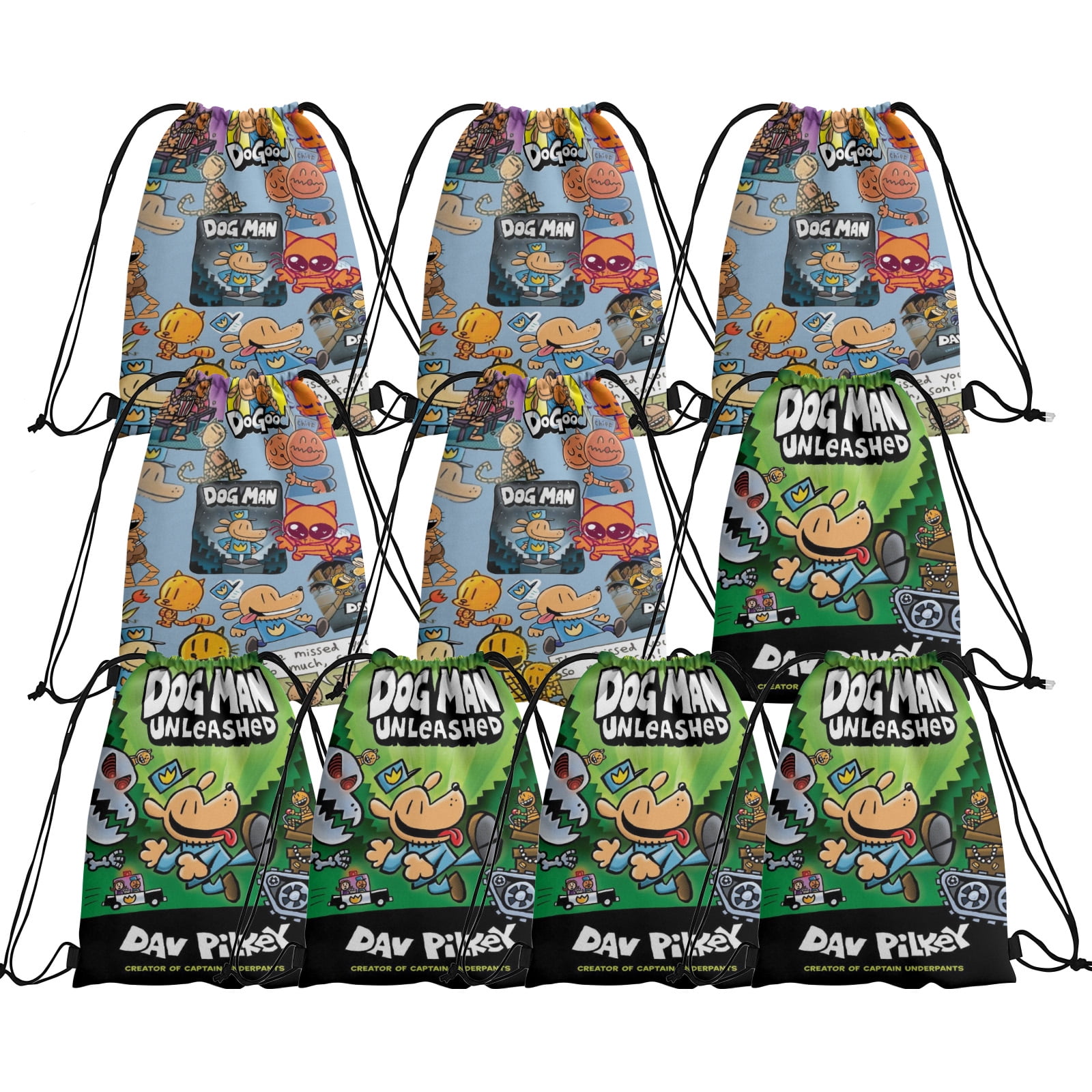 Dog man Drawstring Bags Birthday Party Decoration 10 Pcs Dog man Goodie ...