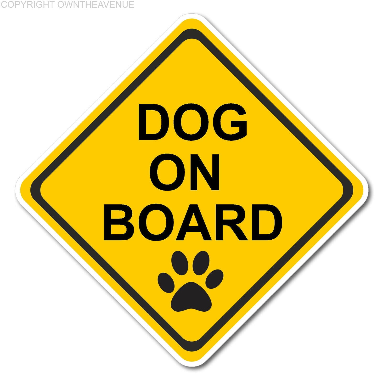 Dog on Board Car Safety Sign Vehicle Paw Print Minivan SUV Vinyl ...