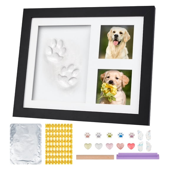 Dog or Cat Paw Print Keepsake Kit Black 11x9x0.7 Inch Clay Pattern ...