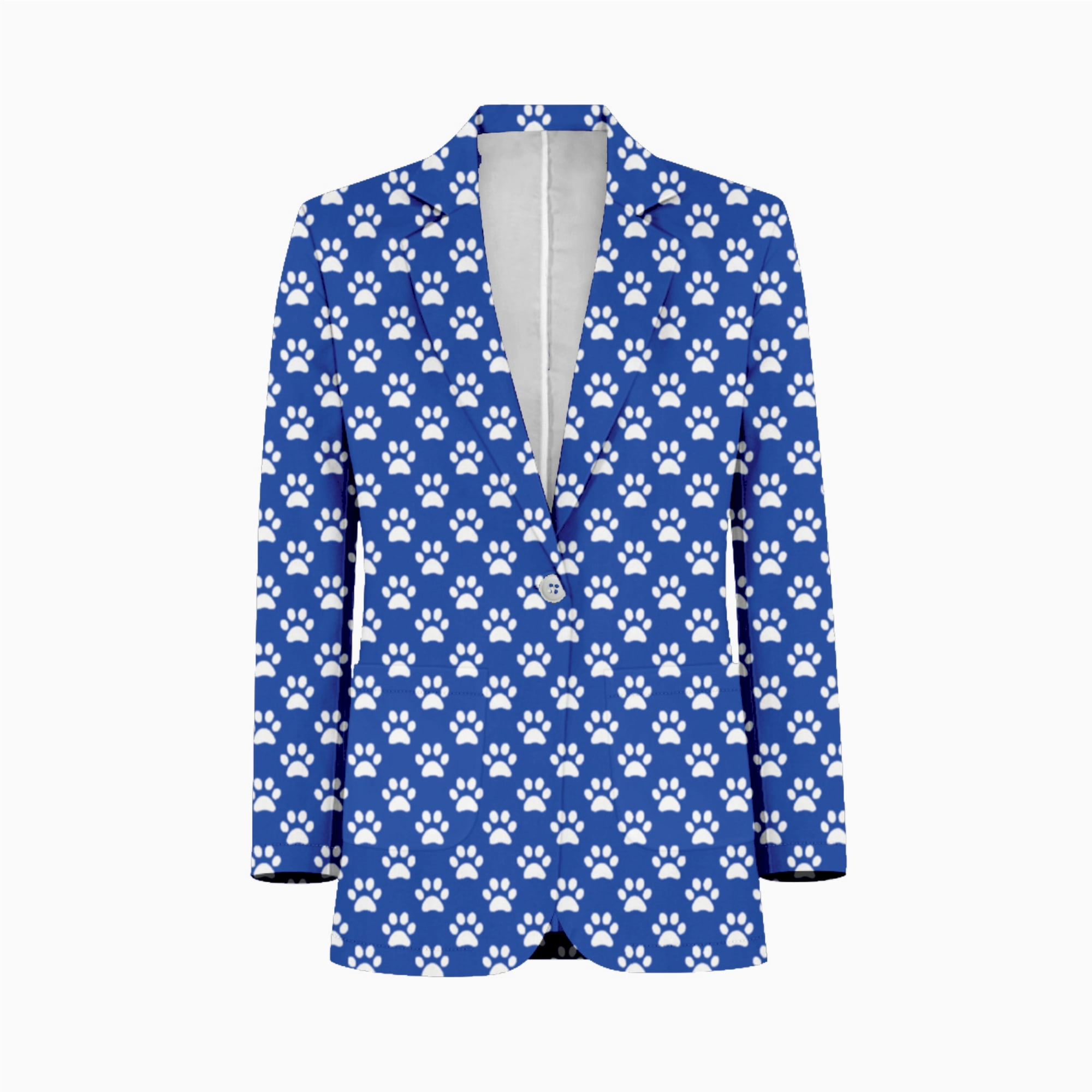 Dog paw blue Customized Men's Suits full man Shawl Collar Gentleman ...