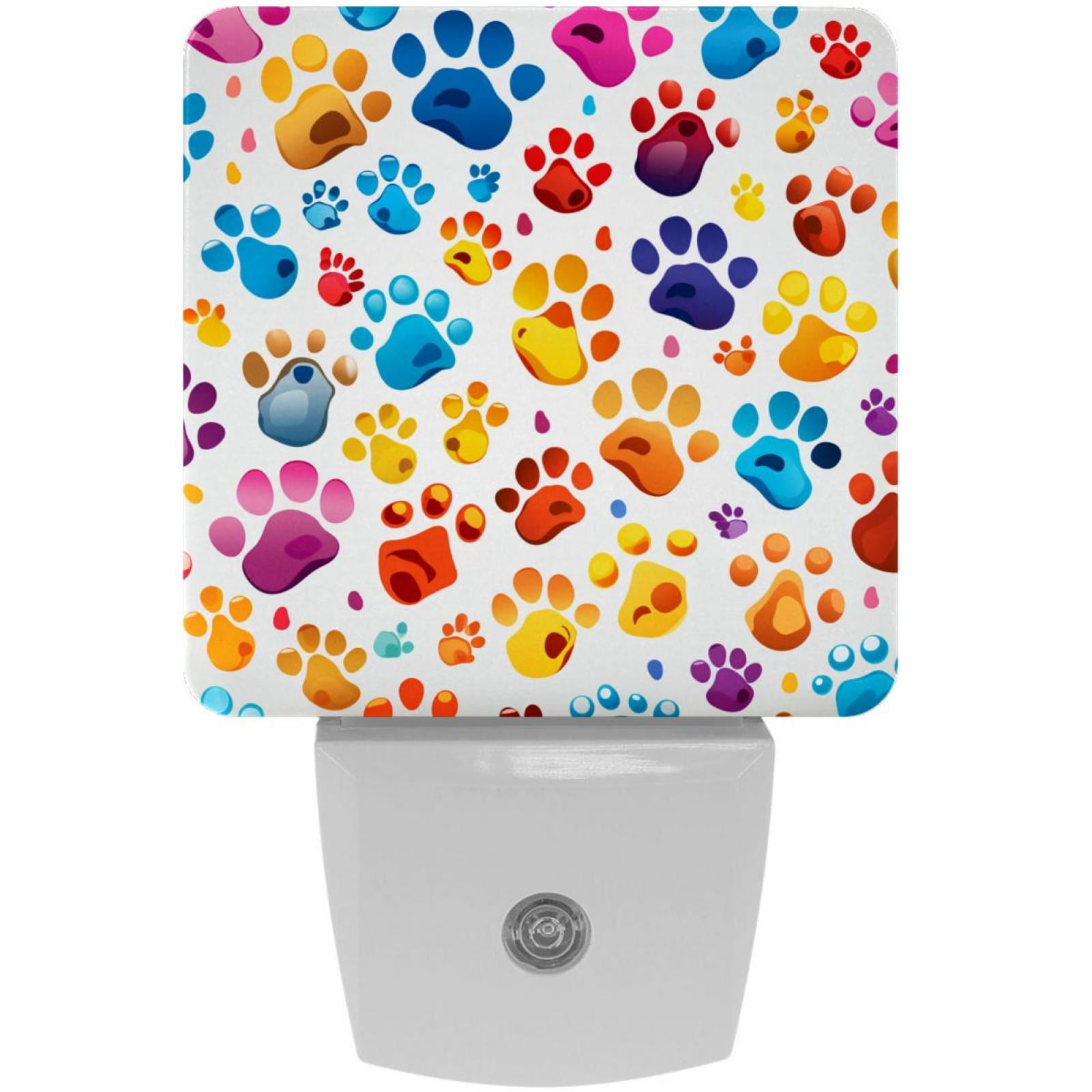 Dog paw prints LED Square Night Light - Compact and Energy Efficient ...