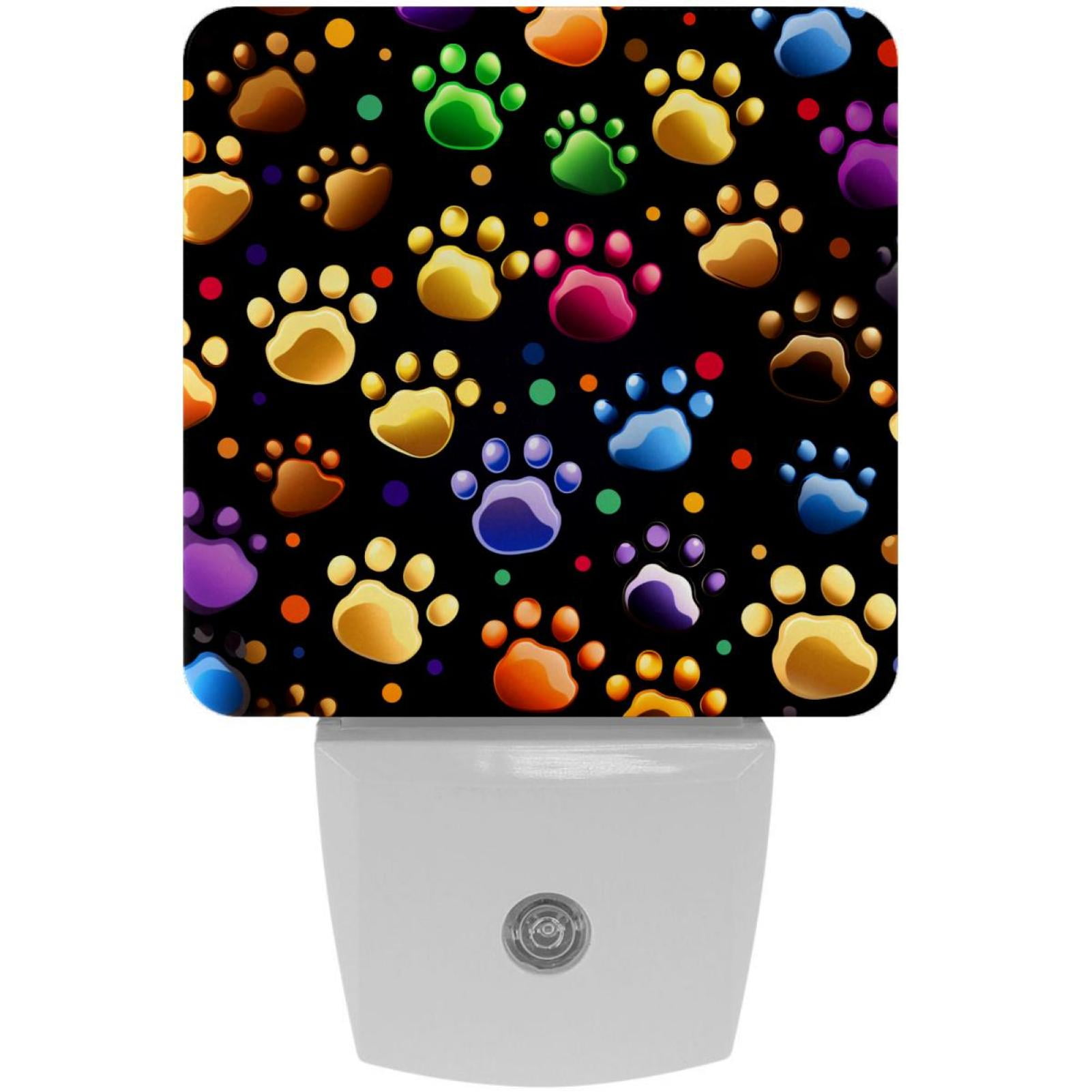 Dog paw prints LED Square Night Light - Compact and Energy Efficient ...