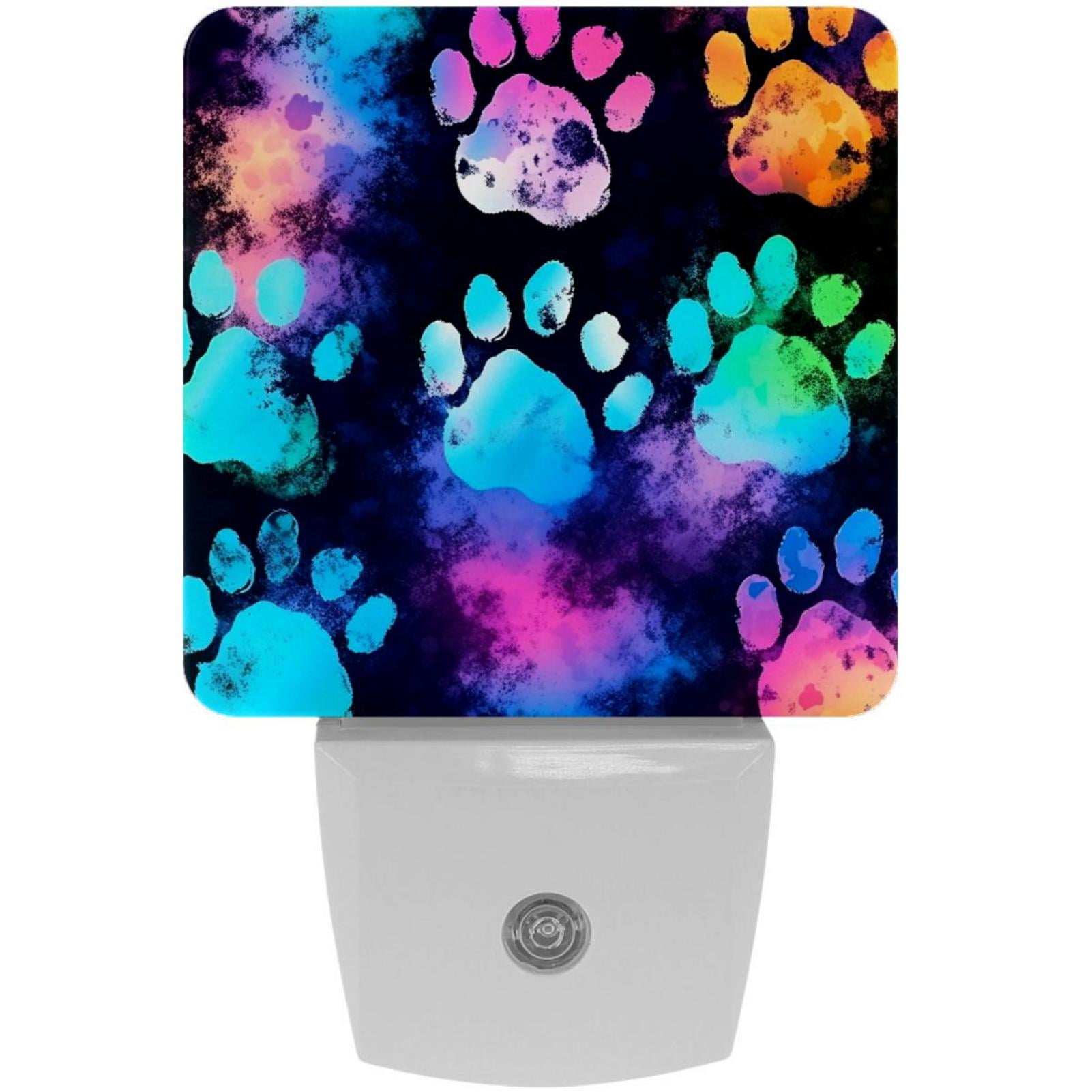 Dog paw prints LED Square Night Light for Bedroom and Bathroom - Energy ...