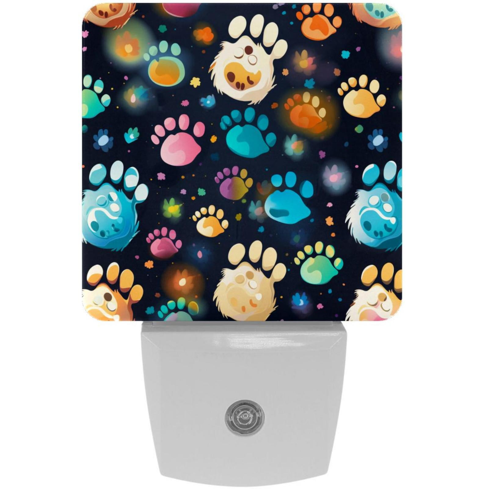 Dog paw prints LED Square Night Light for Bedroom and Bathroom - Energy ...