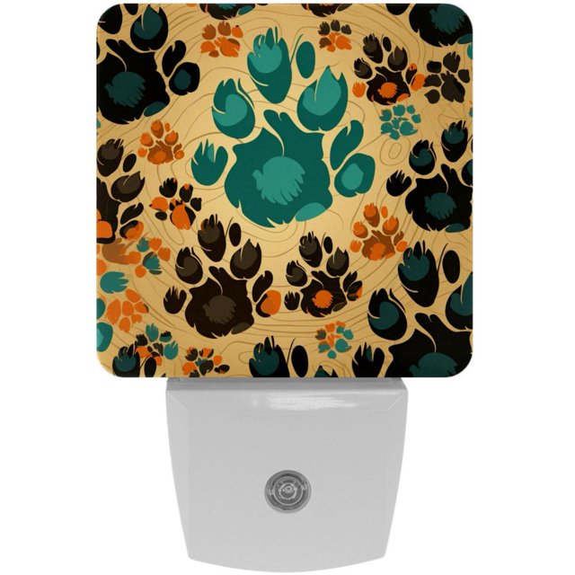 Dog paw prints LED Square Night Lights for Bedroom and Living Room ...