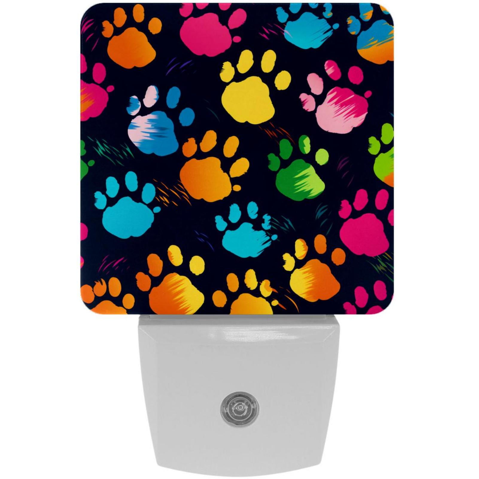Dog paw prints LED Square Night Lights - Bedside Lighting Solution for ...