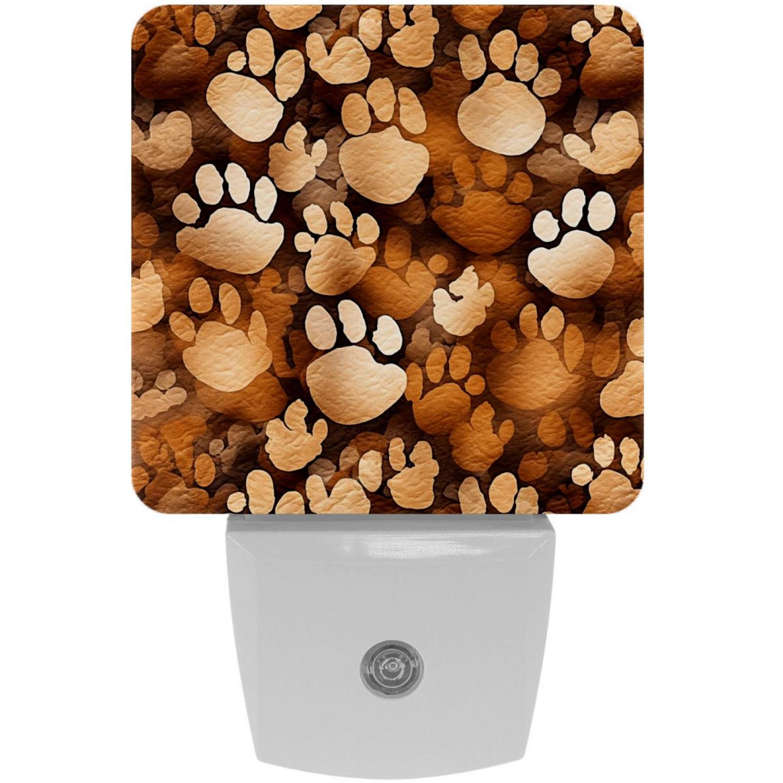 Dog paw prints LED Square Night Lights - Bright and Compact Bedroom or ...