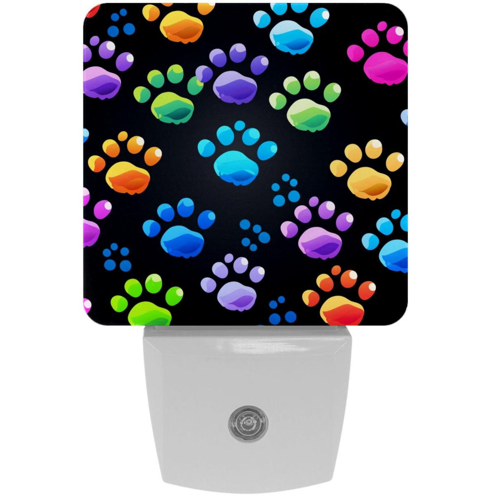 Dog paw prints LED Square Night Lights - Energy Efficient Bedside Lamp ...