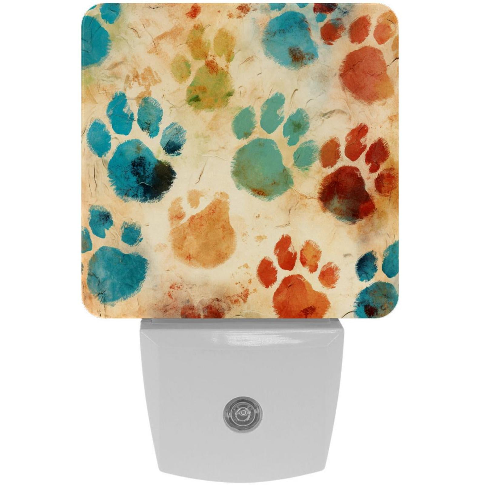 Dog paw prints LED Square Night Lights- Energy Efficient and Stylish ...