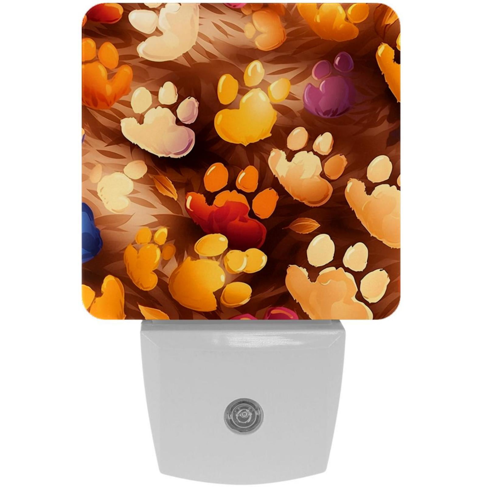 Dog paw prints LED Square Night Lights - Modern Design, Soft Glow ...