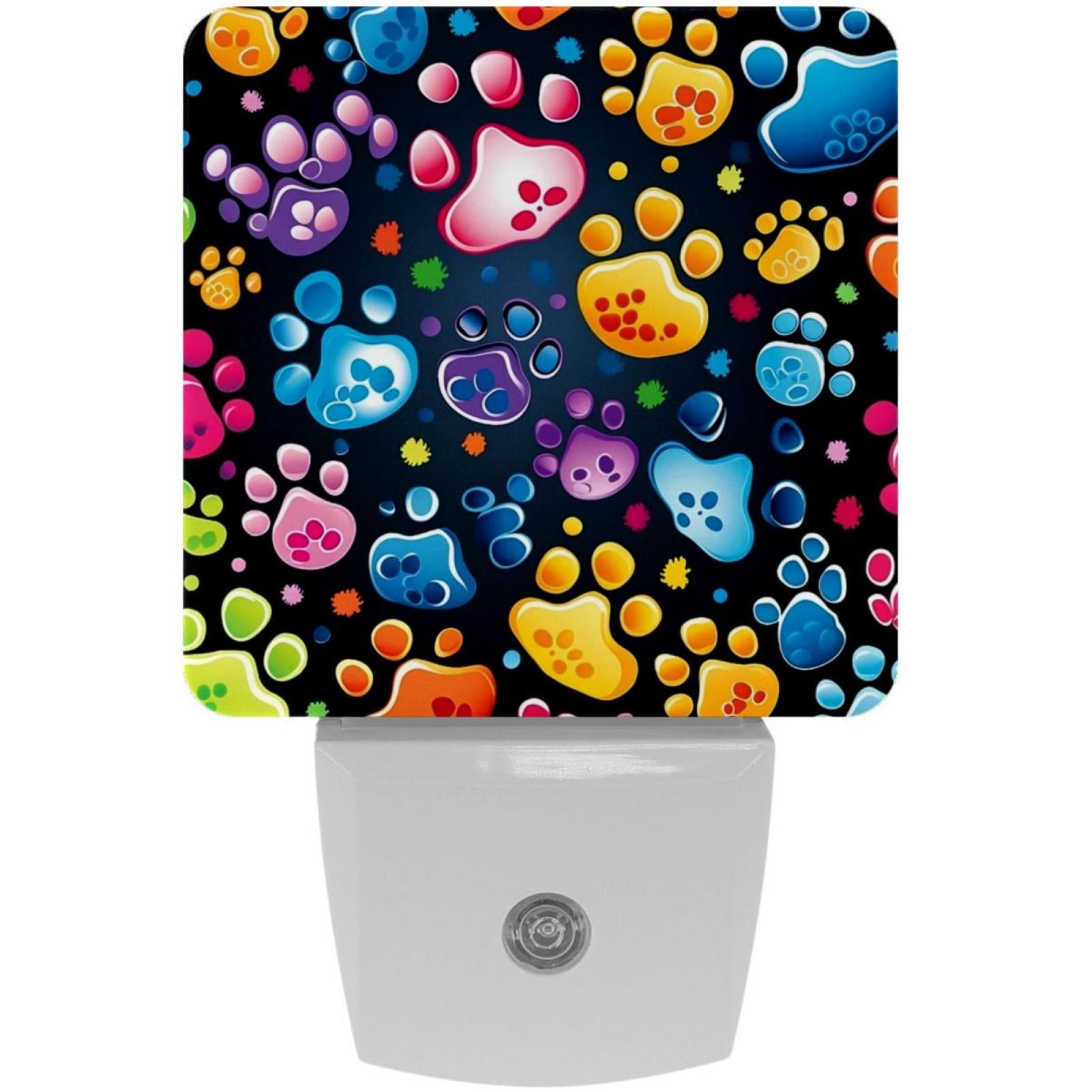 Dog paw prints LED Square Night Lights - Modern and Versatile Plug-in ...