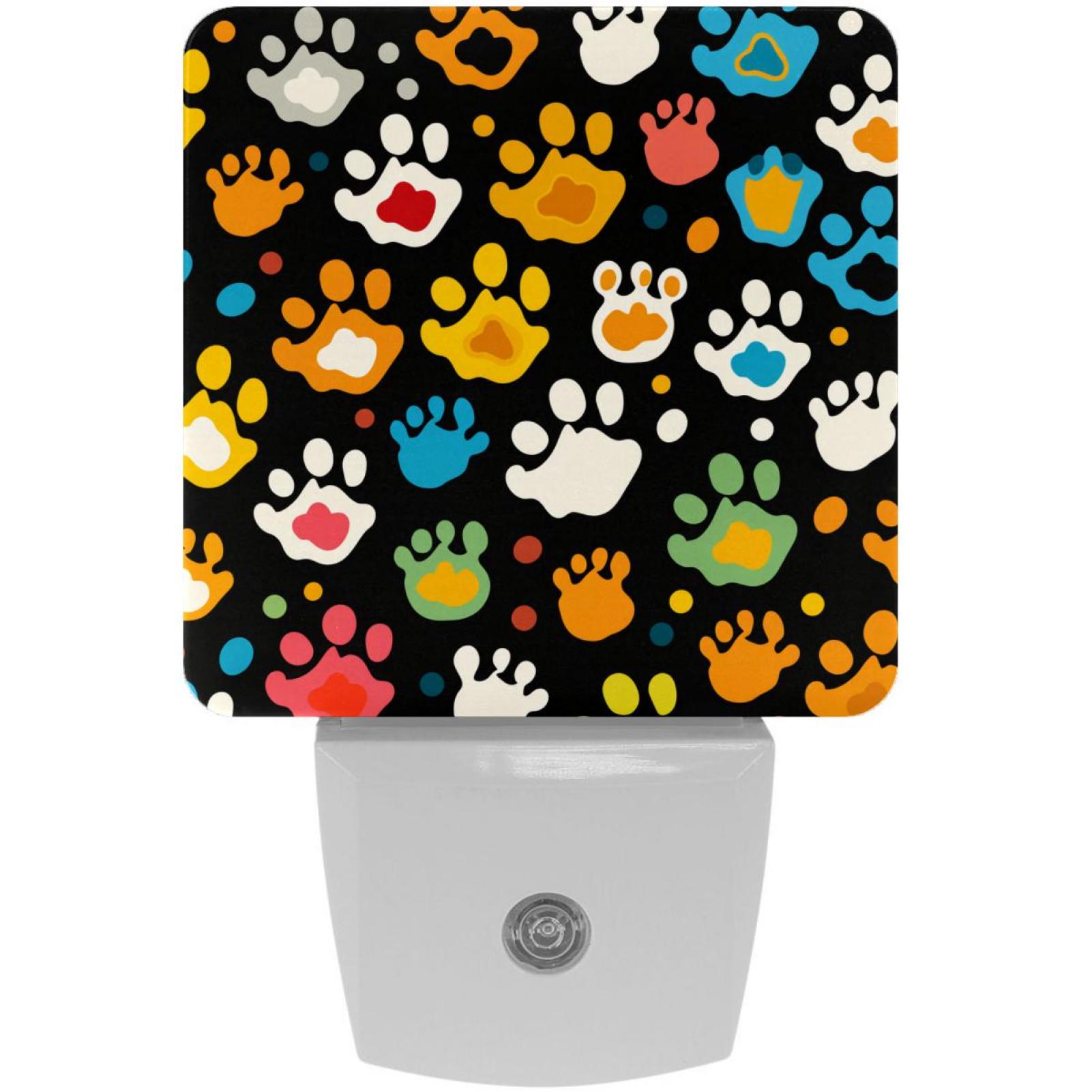 Dog paw prints LED Square Night Lights - Modern and Versatile Plug-in ...