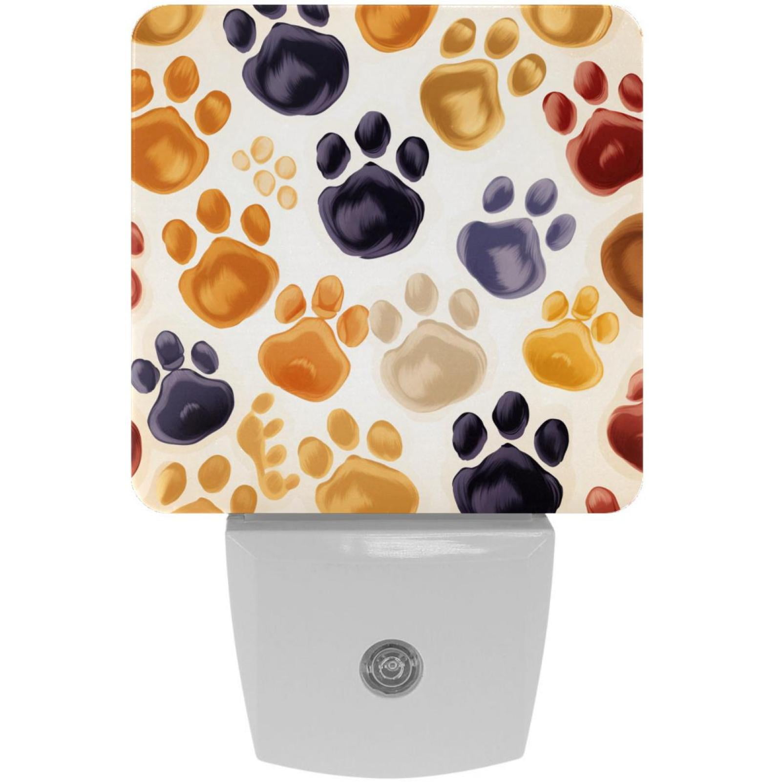 Dog paw prints LED Square Night Lights - Modern and Versatile Plug-in ...