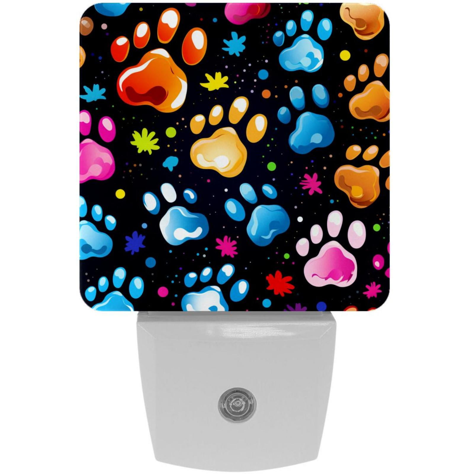 Dog paw prints LED Square Night Lights - Portable and Stylish for ...