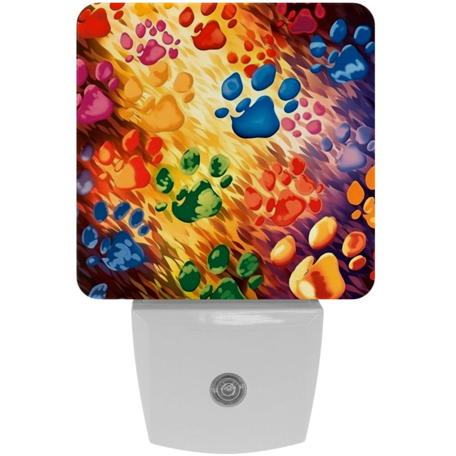 Dog paw prints LED Square Night Lights - Stylish and Energy-Efficient ...