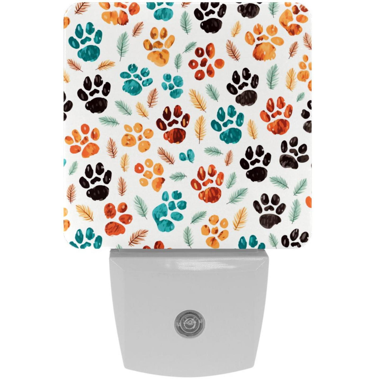 Dog paw prints LED Square Night Lights - Stylish and Energy-Efficient ...