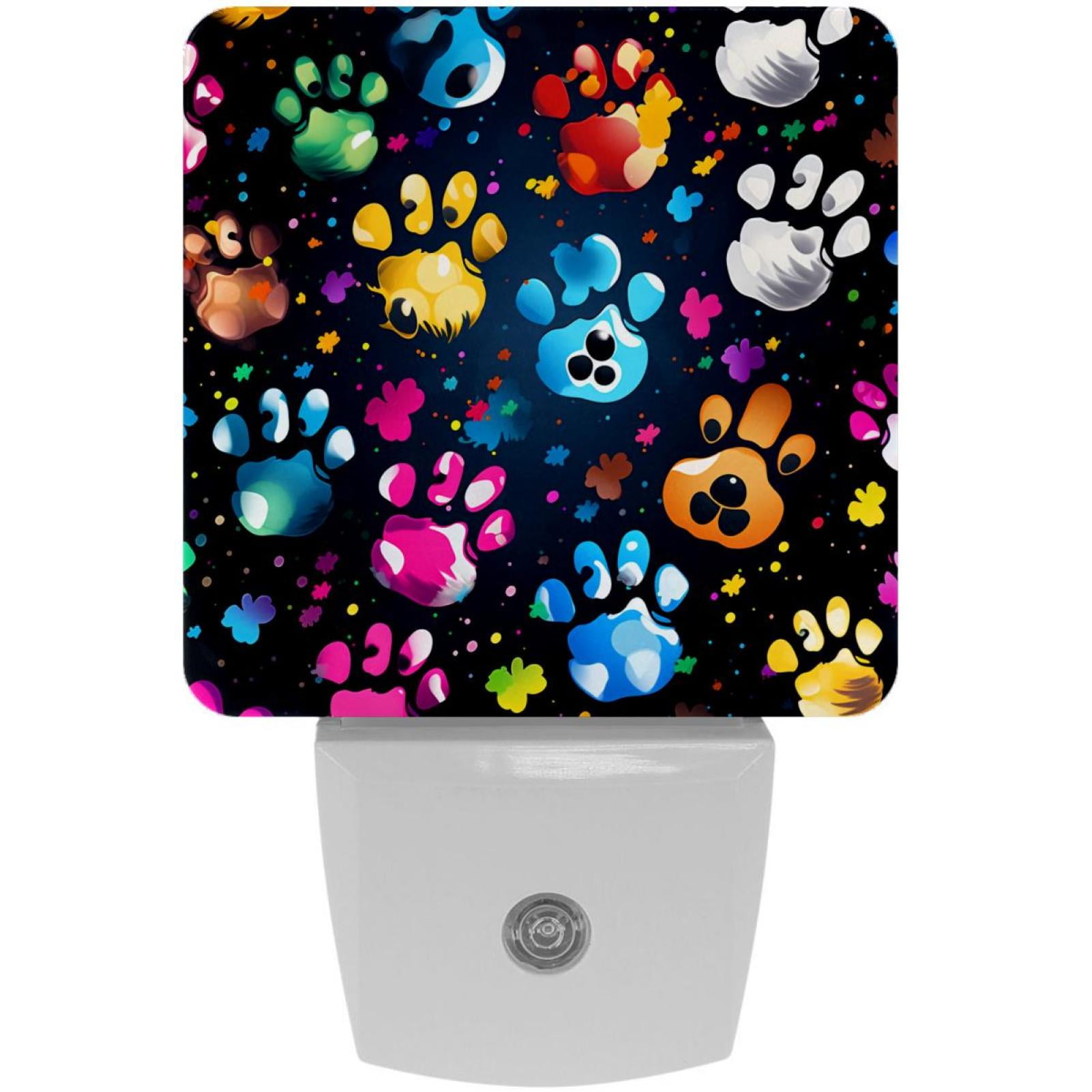 Dog paw prints LED Square Night Lights - Stylish and Energy-Efficient ...