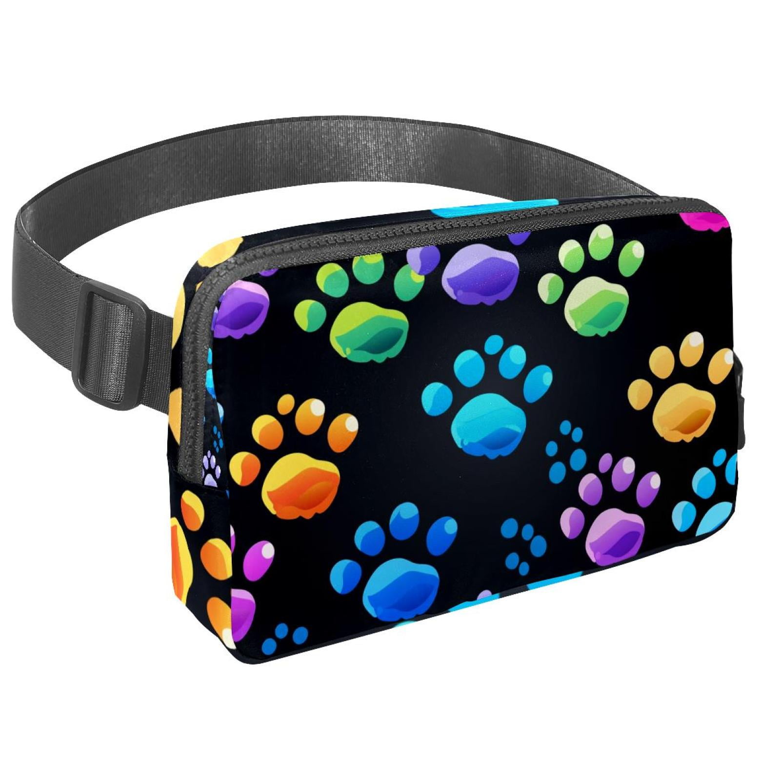 Dog paw prints Lightweight, Adjustable Fanny Packs with Extension Strap ...