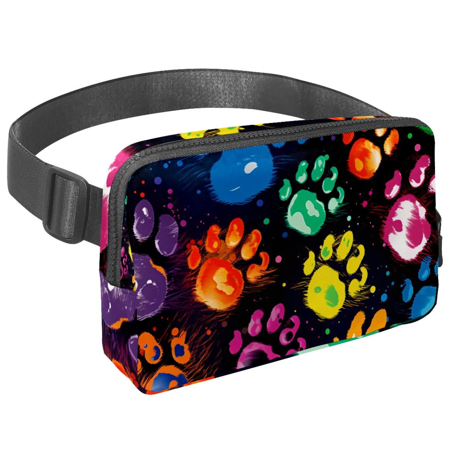Dog paw prints Money Belt Waist Bag Sling Bag Running Belt with ...