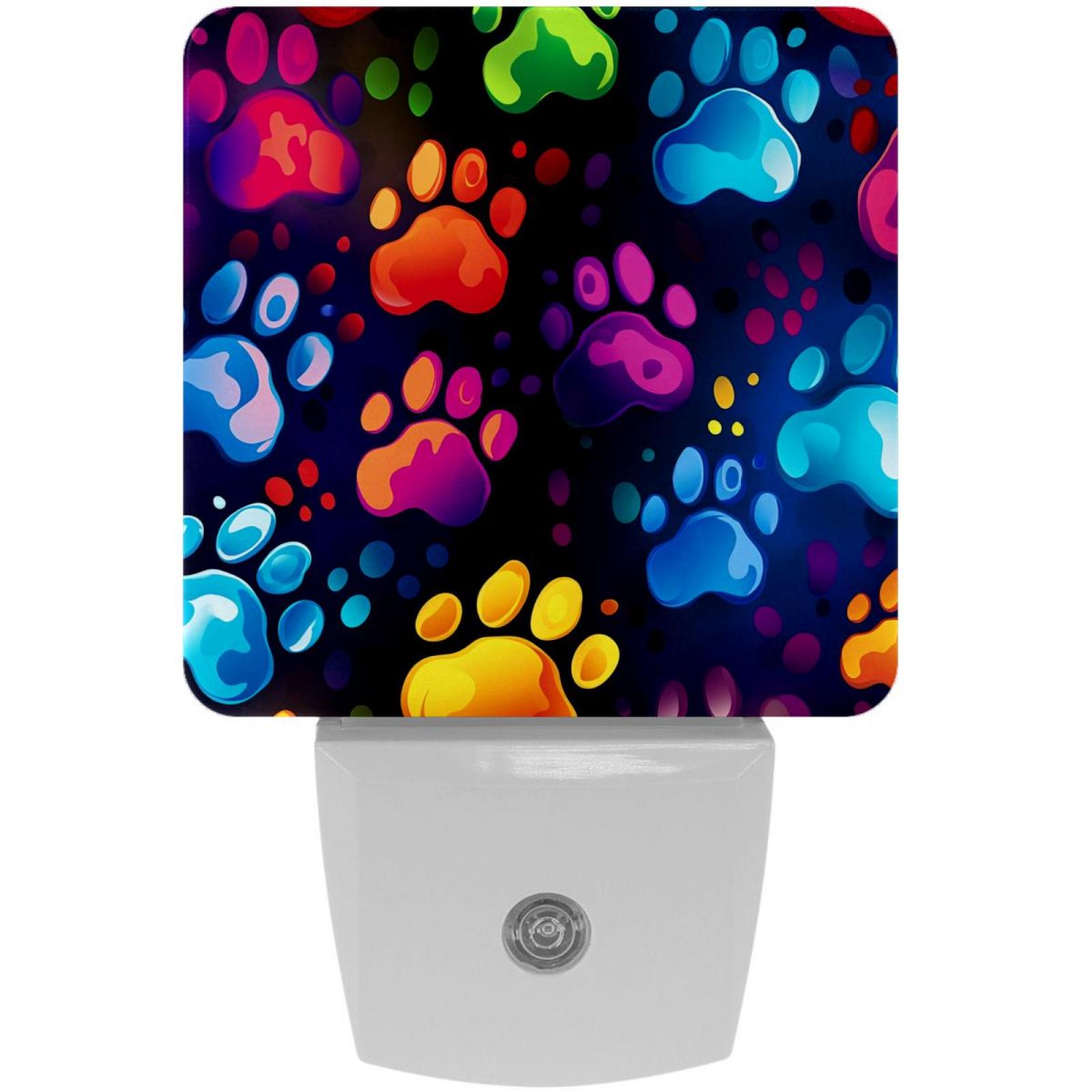 Dog paw prints Square LED Night Lights - Small, Portable Lighting for ...