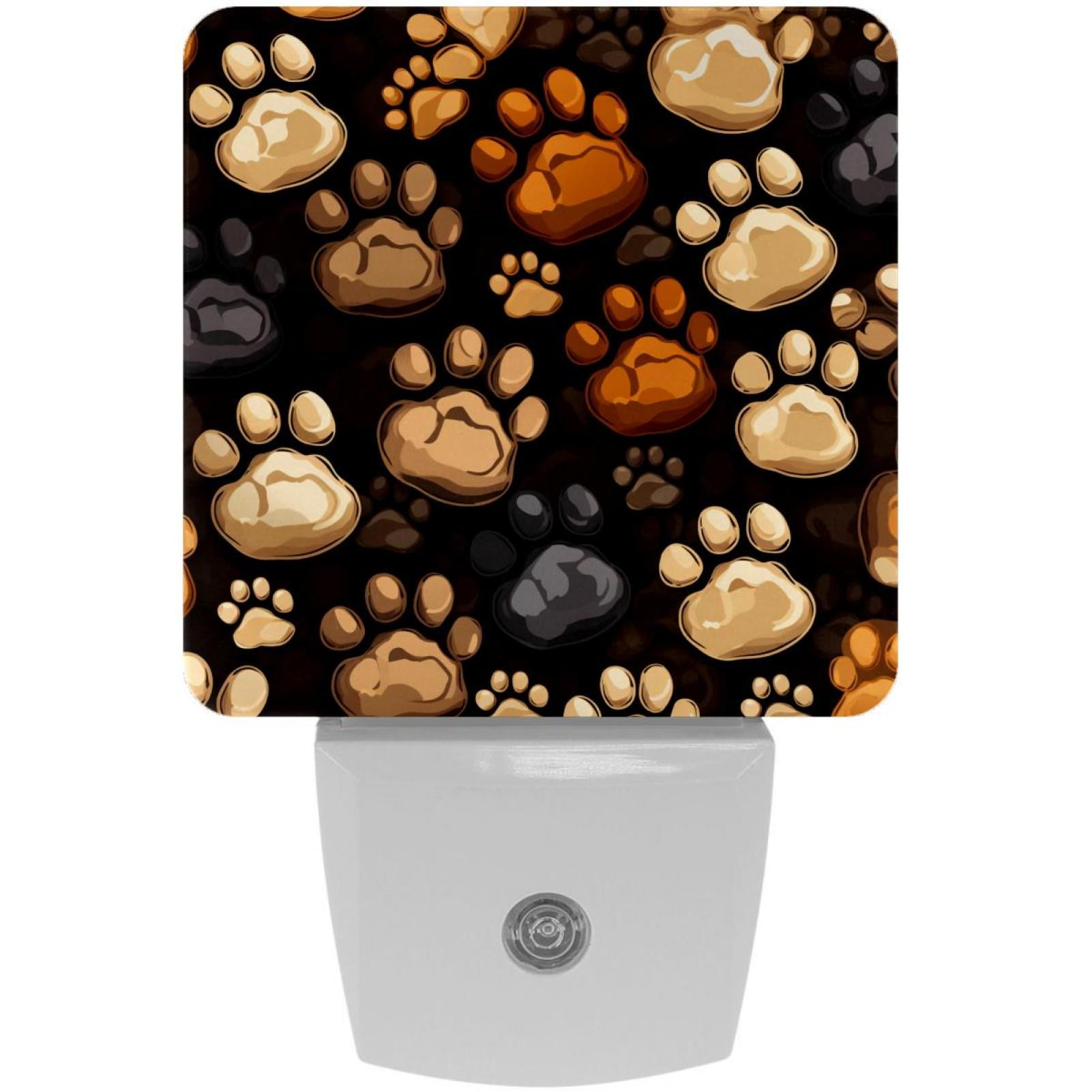 Dog paw prints Square LED Night Lights - Small, Portable Lighting for ...