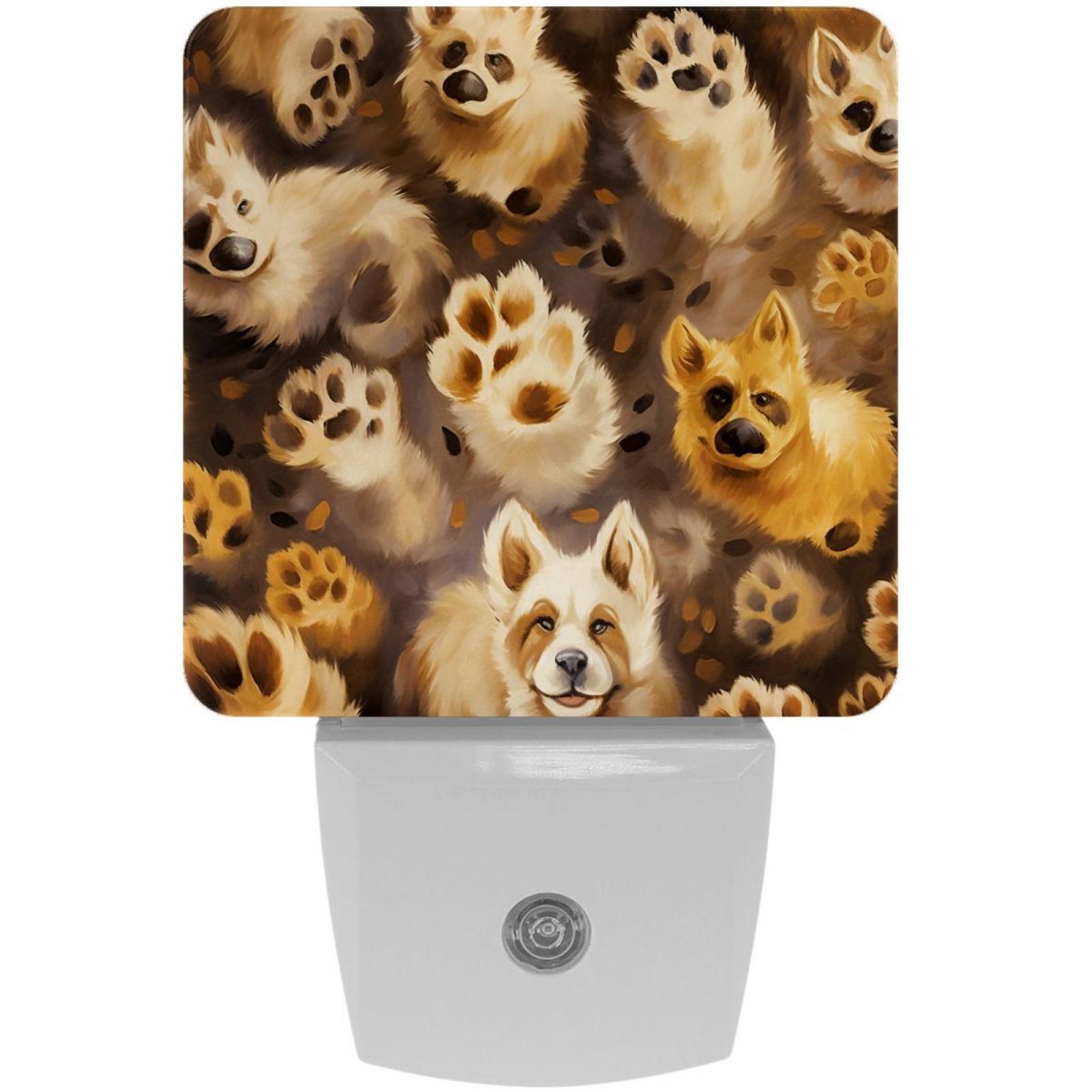 Dog paw prints Square LED Night Lights - Small, Portable Lighting for ...