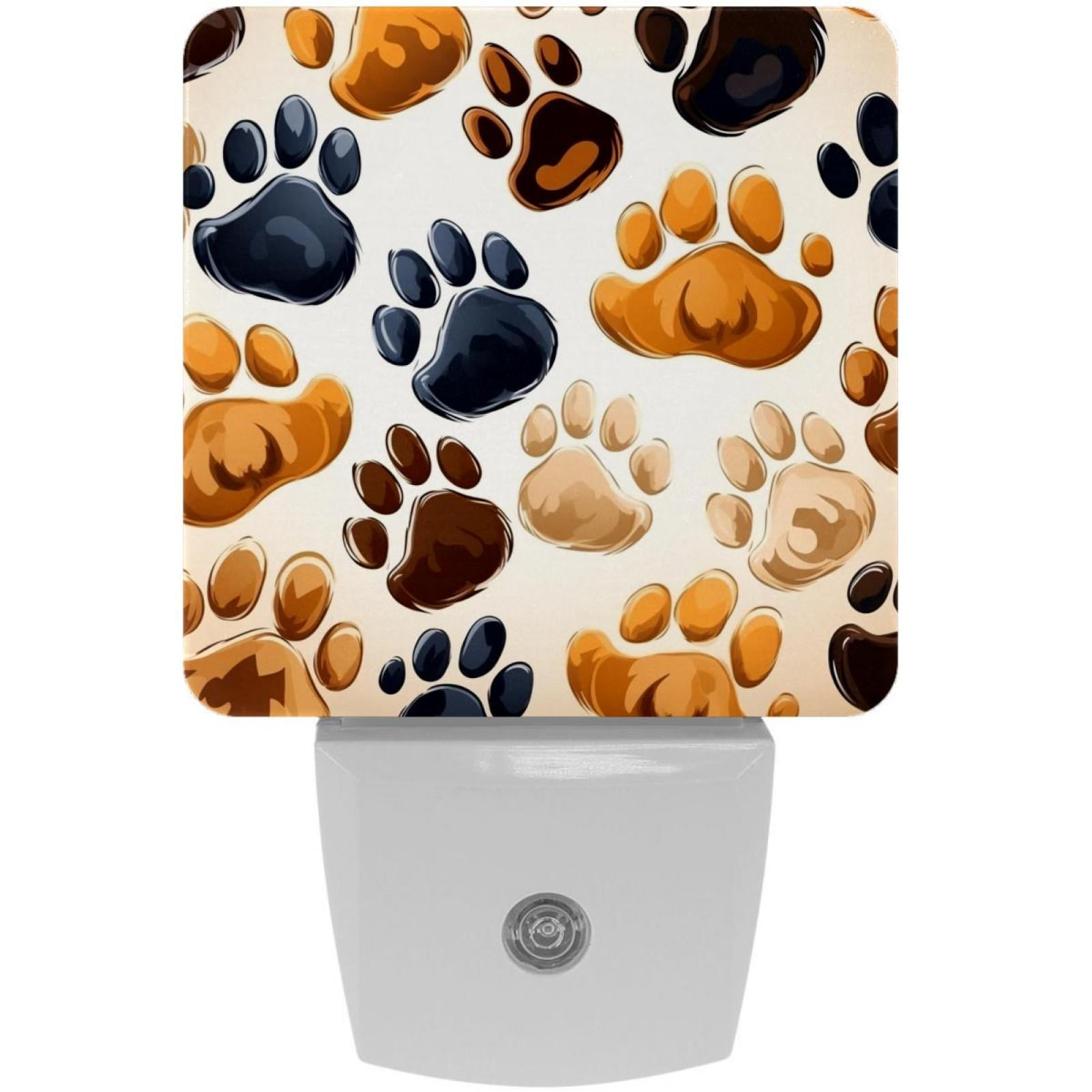Dog paw prints Square LED Night Lights - Small, Portable Lighting for ...