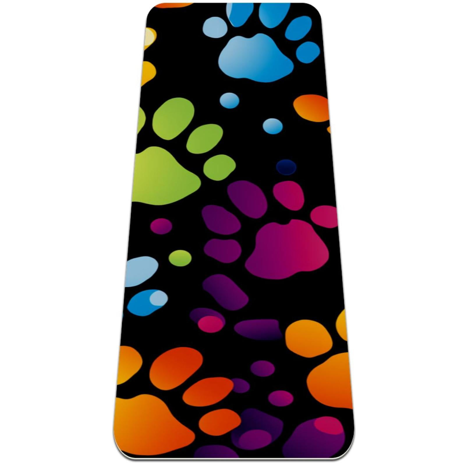 Dog paw prints TPE Yoga Mat for Exercise, Workout Mat for Home Gym ...