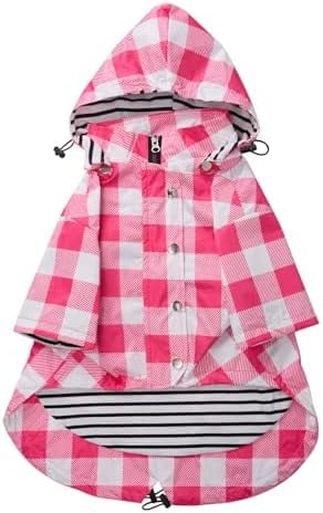 Dog rain Coat Waterproof Raincoat Puppy Jacket with Legs Buttons Zipper ...