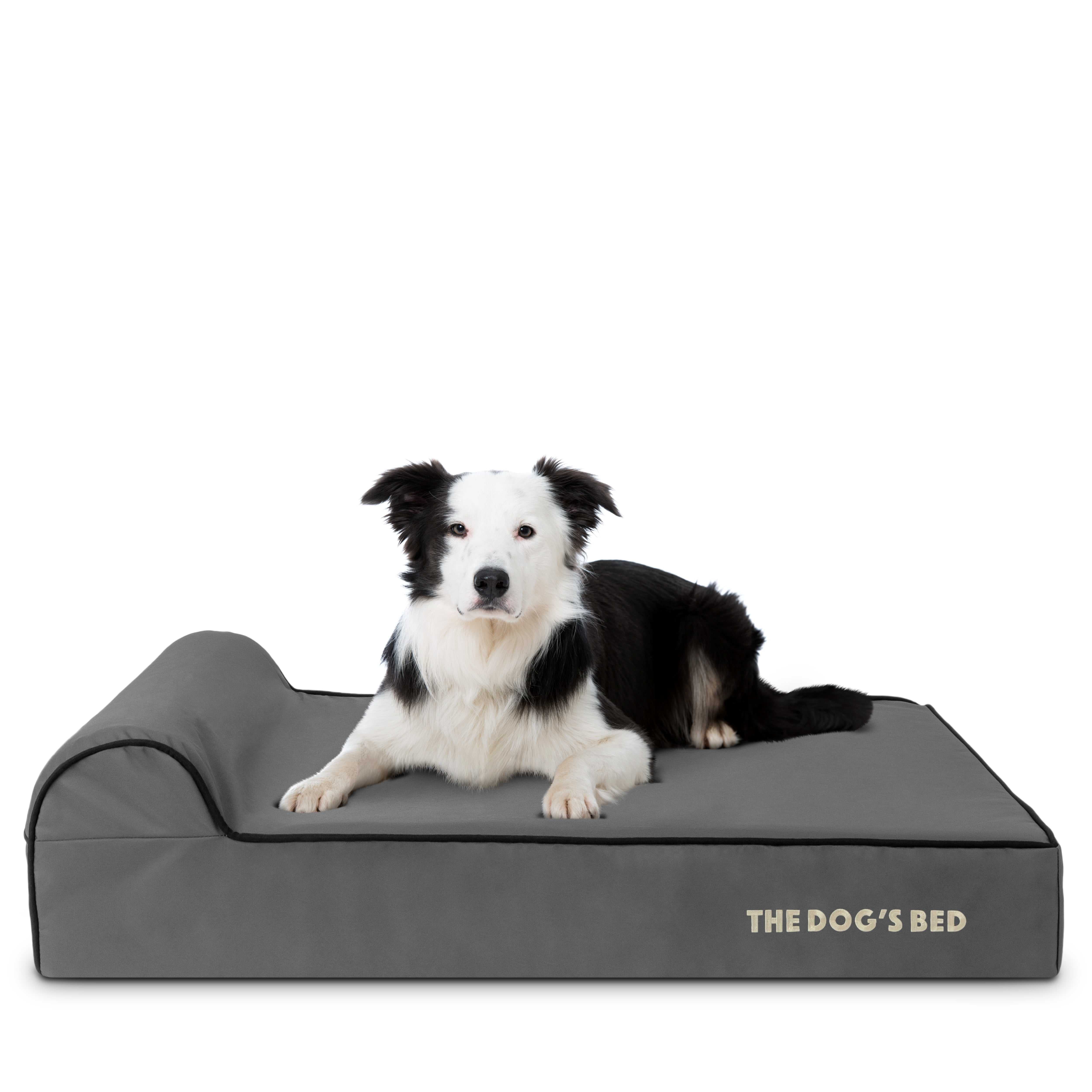 The Dog’s Bed Orthopedic Headrest Dog Bed Large Grey/Black 40x25 ...