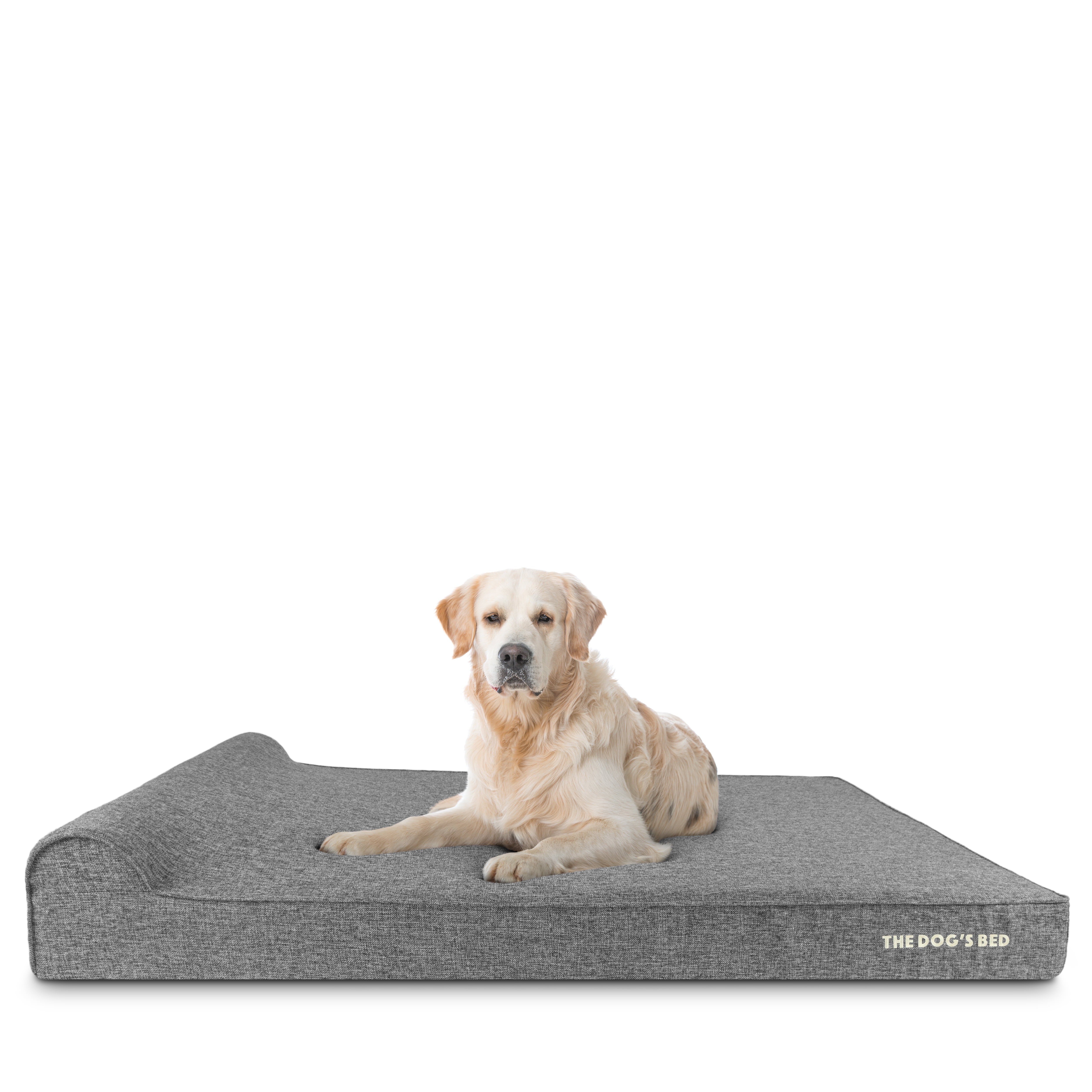 The Dog’s Bed Orthopedic Headrest Dog Bed XXL Grey Linen 54x36, Memory ...