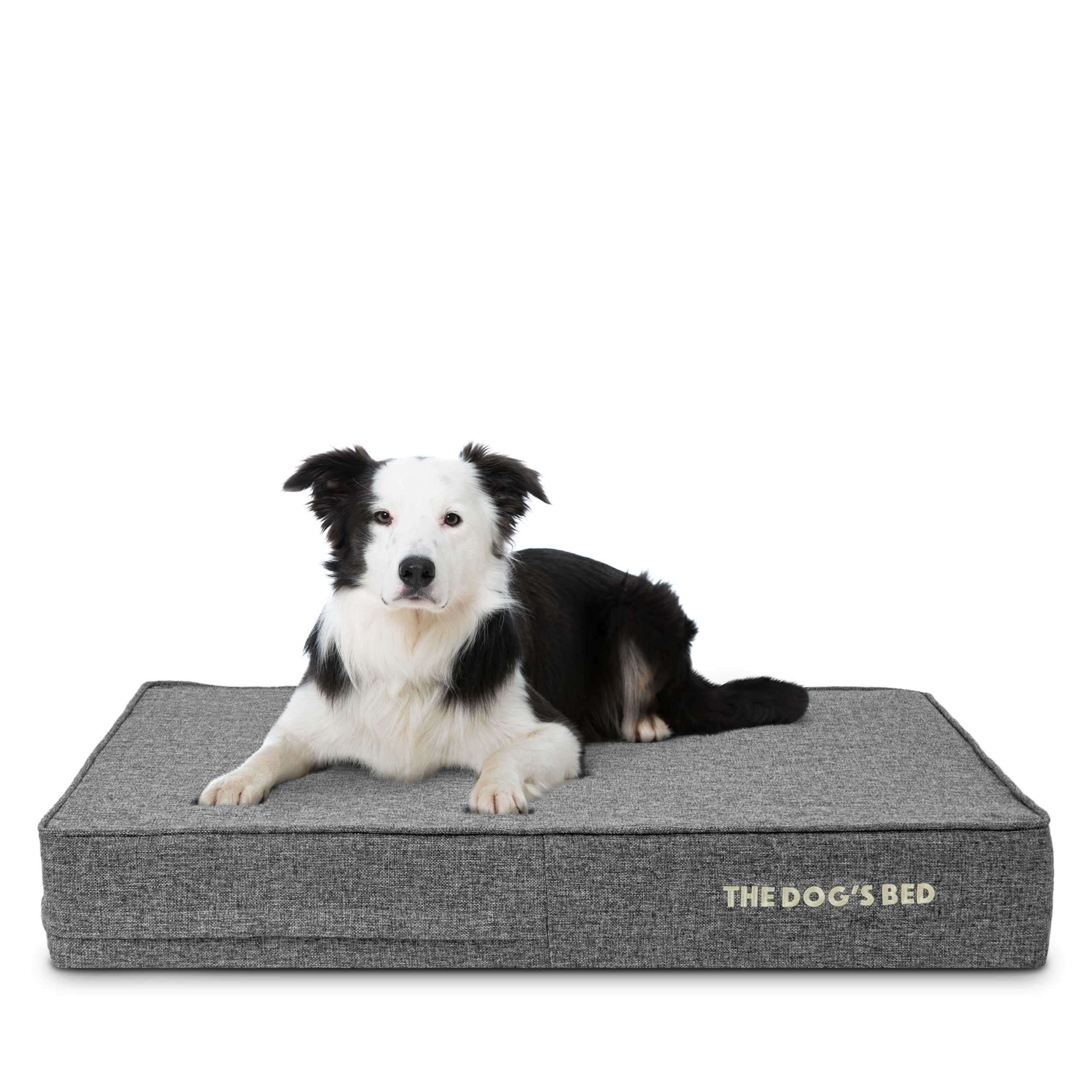 The Dog’s Bed Orthopedic Memory Foam Dog Bed, Large Grey Linen 40x25 ...