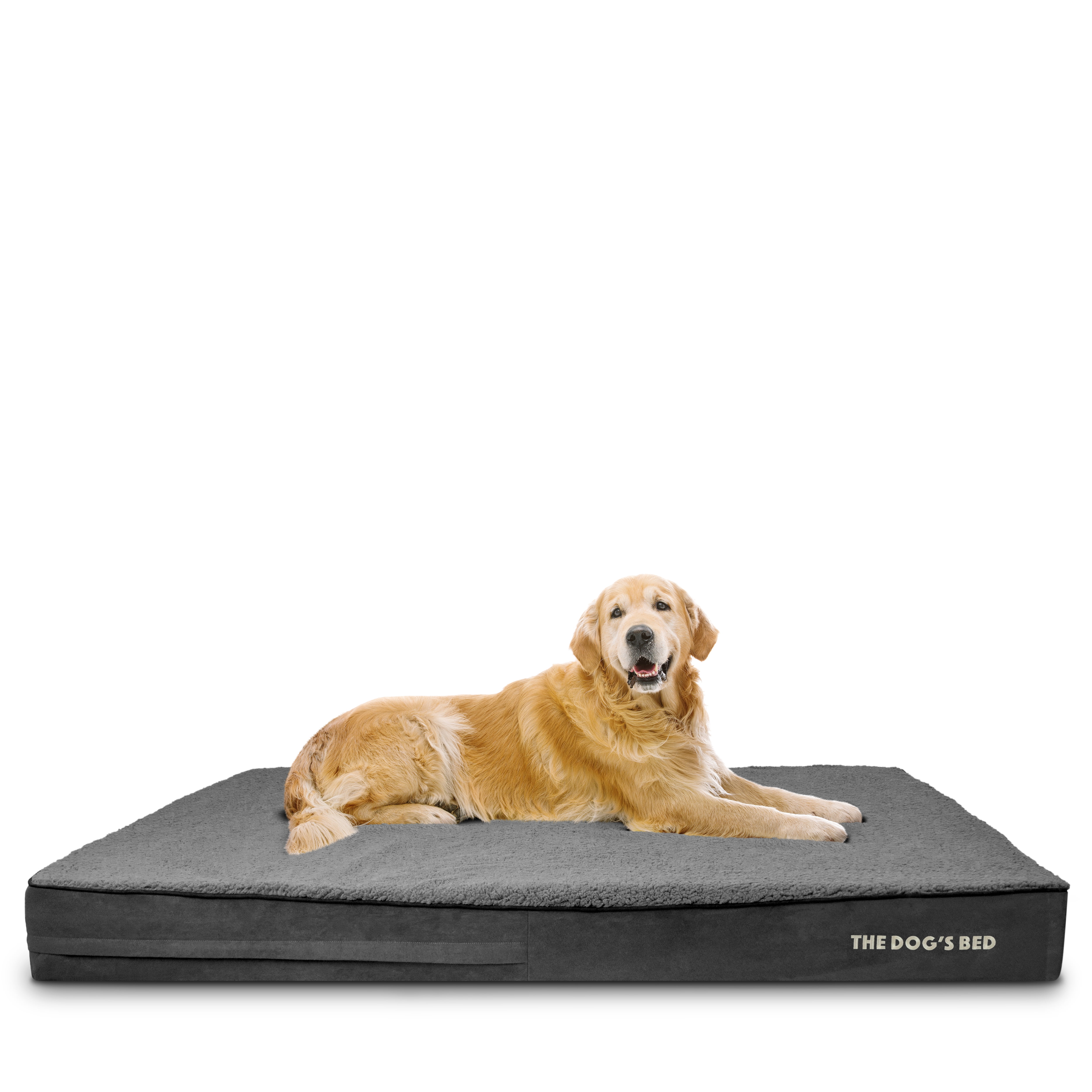 The Dog’s Bed Orthopedic Memory Foam Dog Bed, XXL Grey Plush 54x36 ...