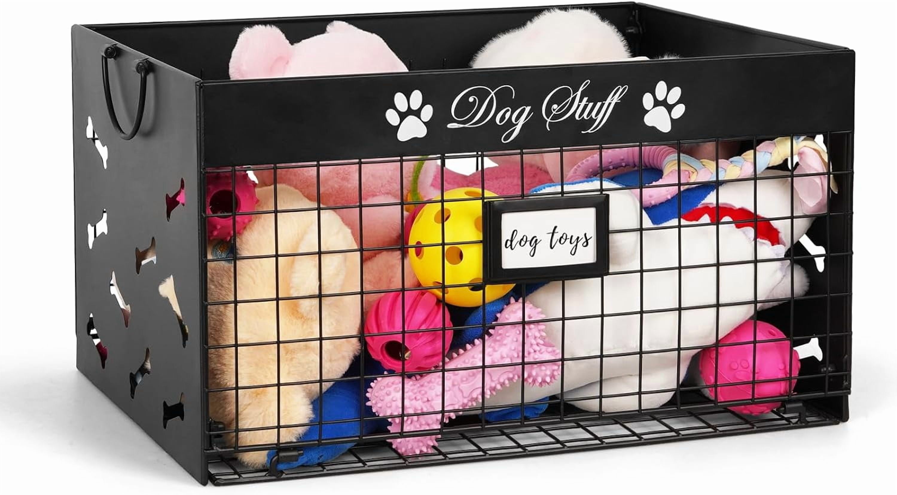 Dog toy basket - with handle and label position design for large dog ...