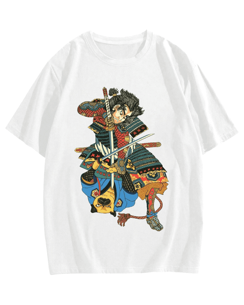 Dog vs Samurai Cotton casual T-shirt - Walmart.com