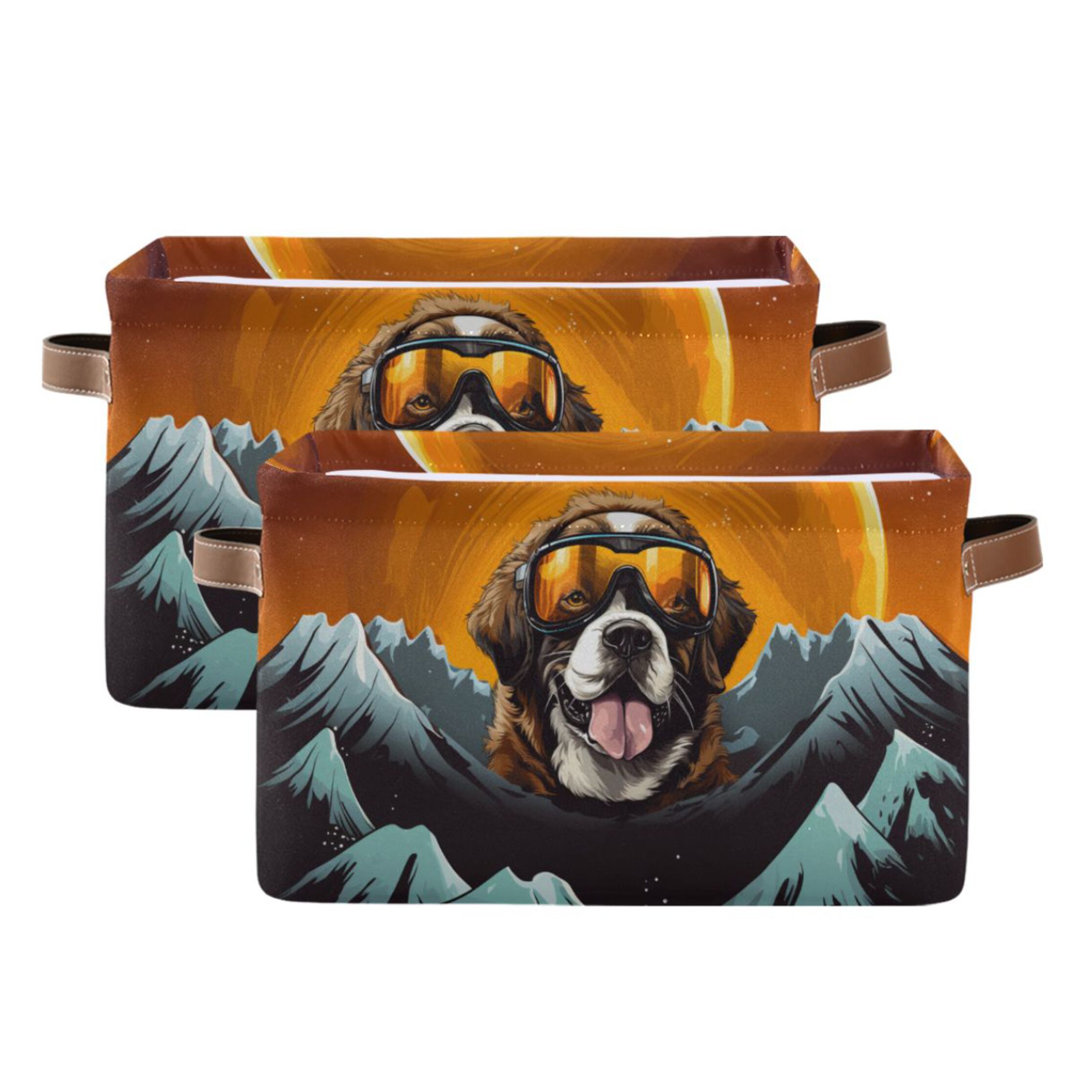 Dog with Wave Storage Basket Large Bin Laundry Boxes Toys Foldable Home ...