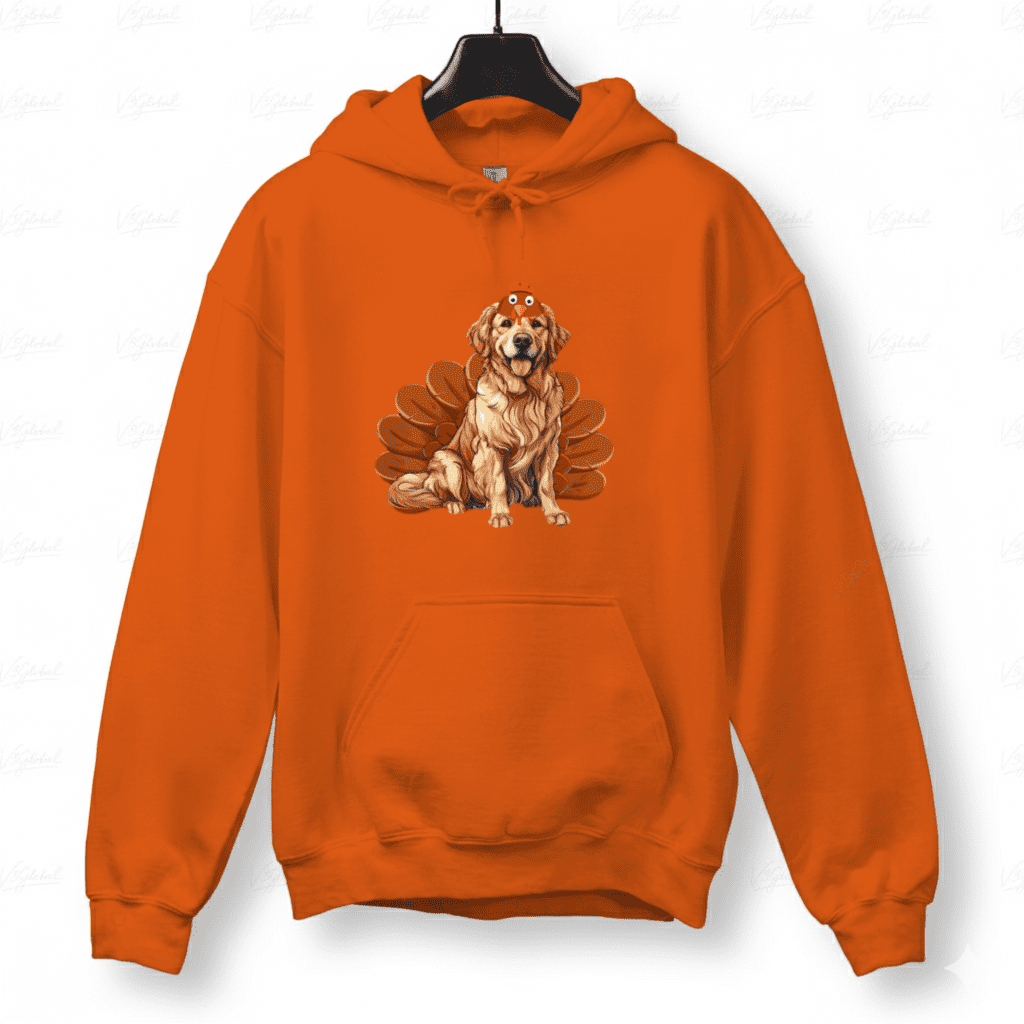 DogTurkey Golden Retriever Thanksgiving Celebration Holiday Hoodie ...