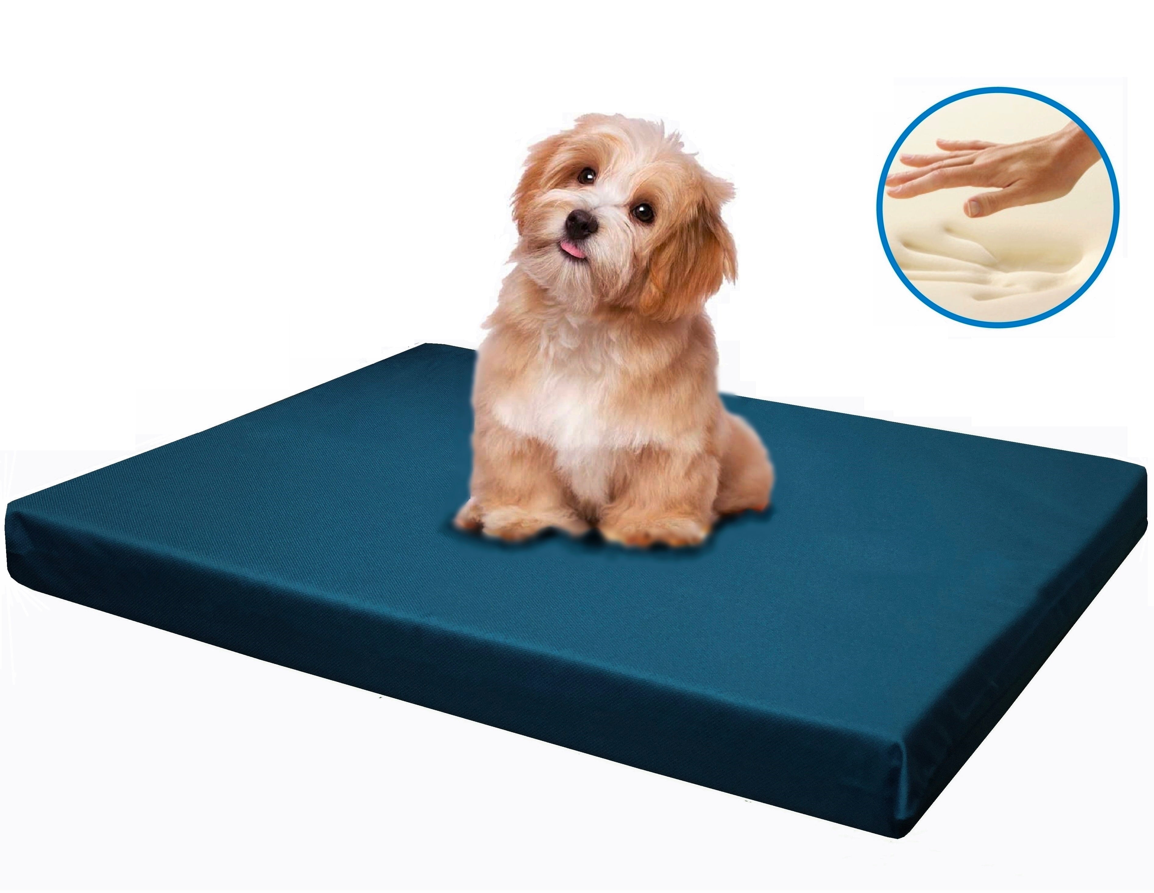 Dogbed4less Memory Foam Crate Mattress 24"x16"x3" with Pacific Blue ...