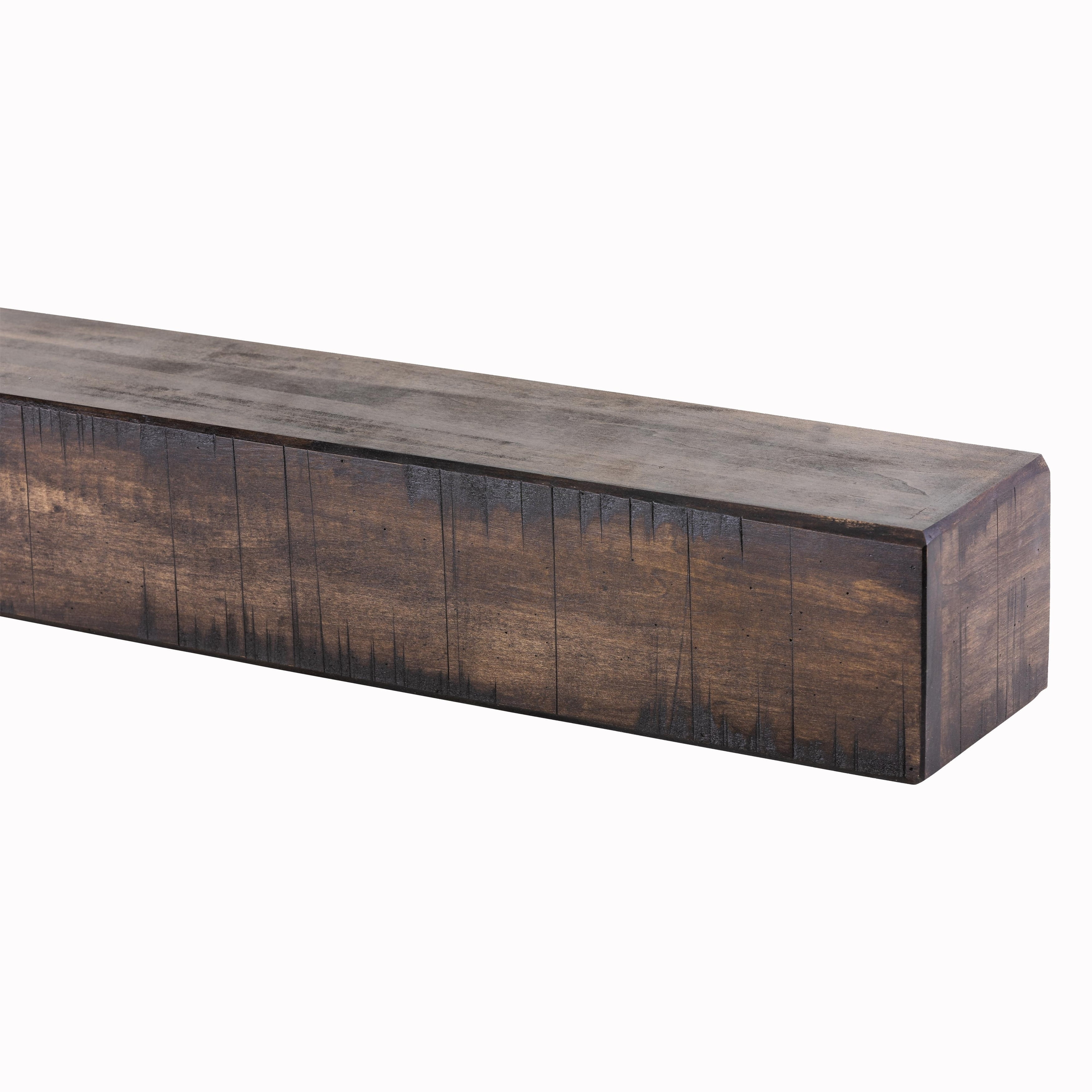 Dogberry Collections Rustic Fireplace Mantel Shelf Dark Chocolate 60 ...