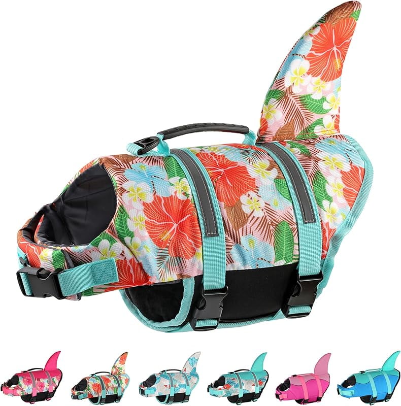 Dogcheer Dog Life Jacket Shark, American Flag Dog Life Vest with ...