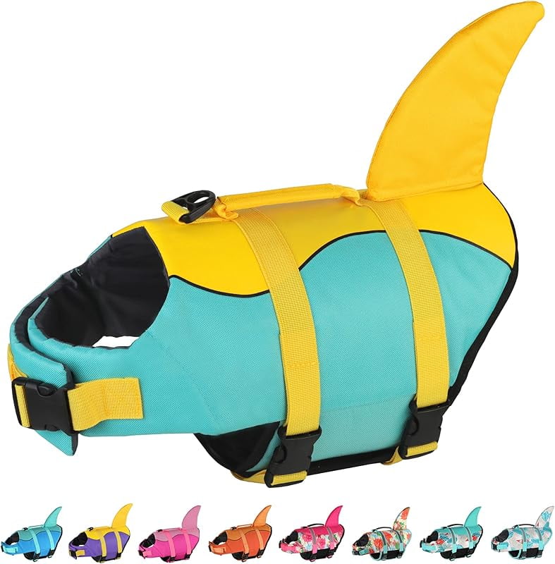 Dogcheer Dog Life Jacket Shark, American Flag Dog Life Vest with ...