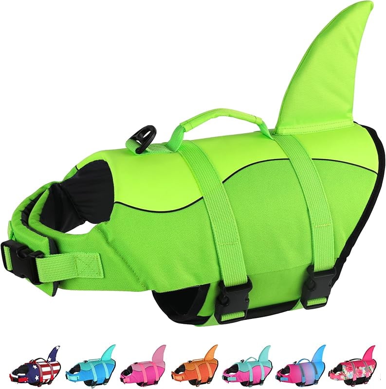 Dogcheer Dog Life Jacket Shark, American Flag Dog Life Vest with ...