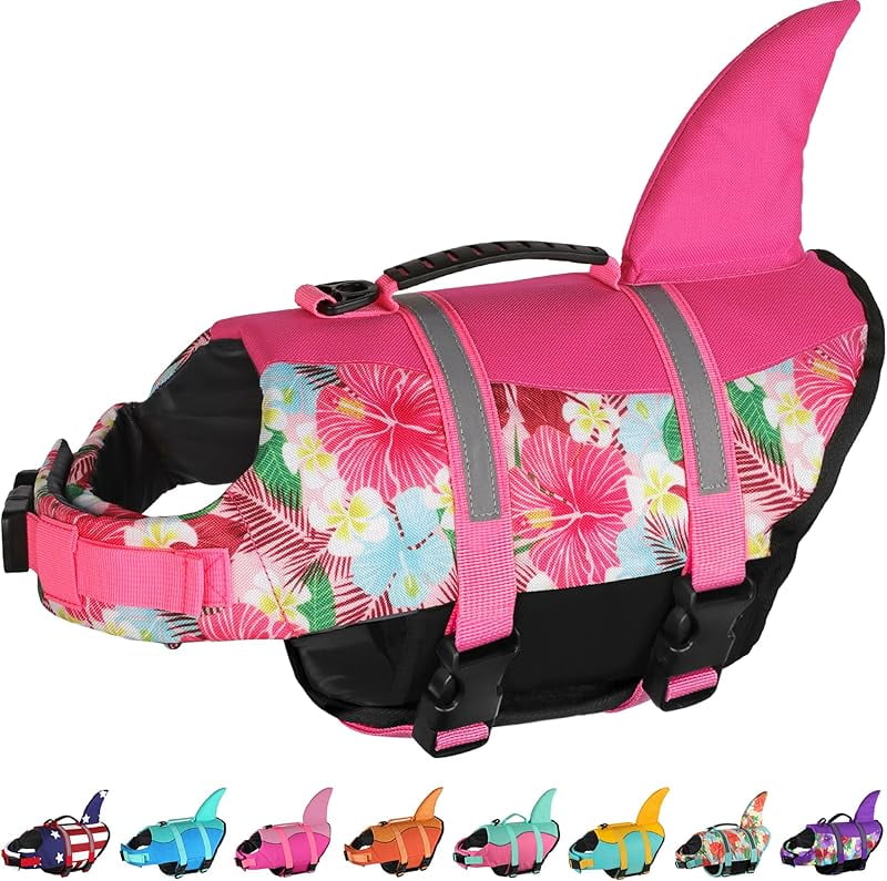 Dogcheer Dog Life Jacket Shark, American Flag Dog Life Vest with ...