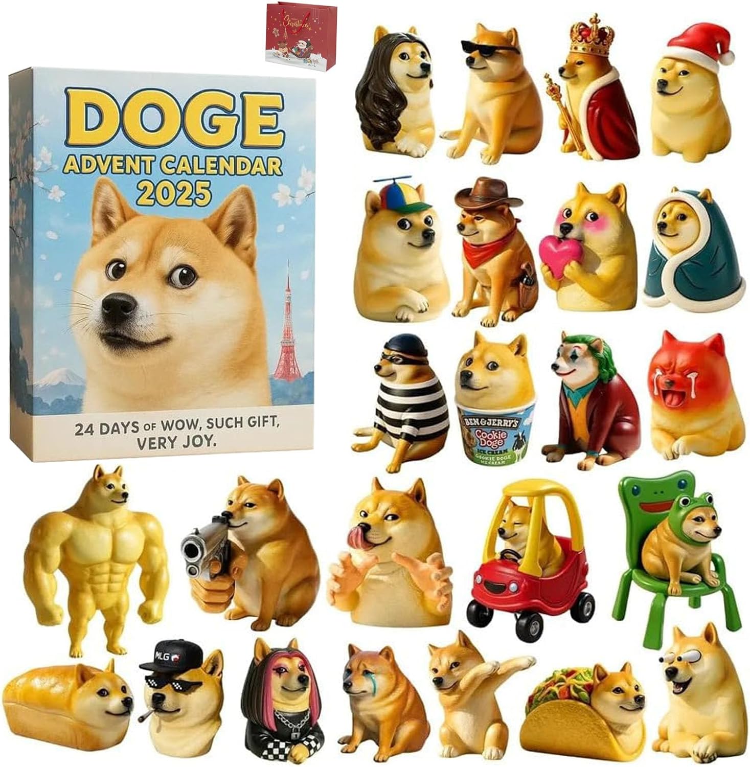 Doge Advent Calendar 2025 – 24 Days 2D Acrylic Meme Dog Collectibles ...