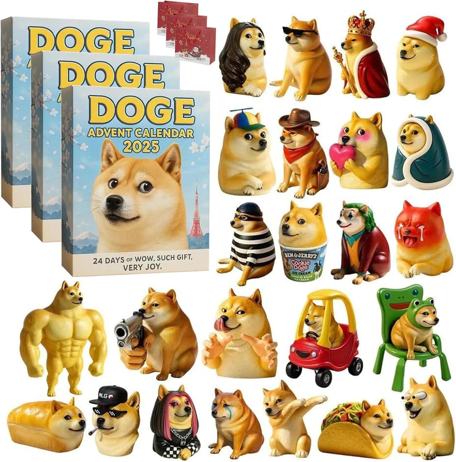 Doge Advent Calendar 2025 – 24 Days 2D Acrylic Meme Dog Collectibles ...