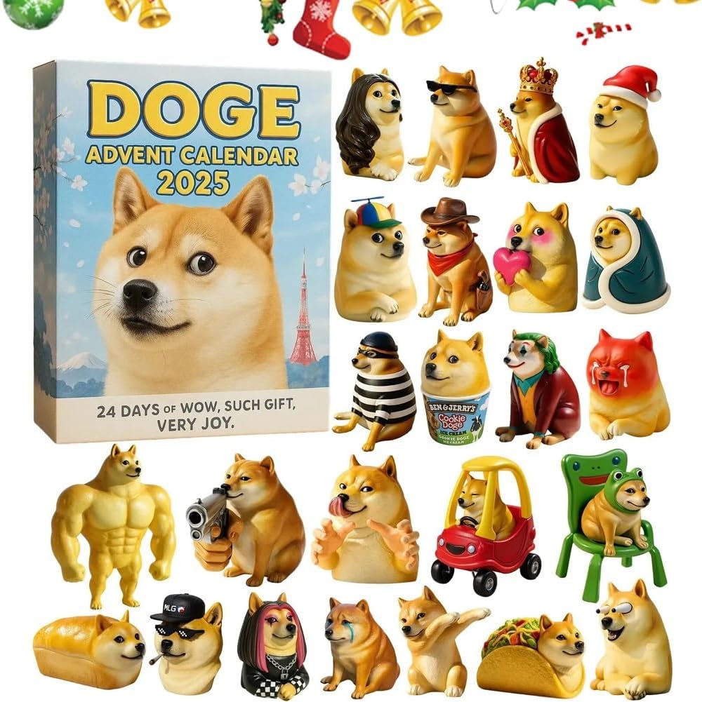 Doge Advent Calendar 2025 – 24 Days 2D Acrylic Meme Dog Collectibles ...